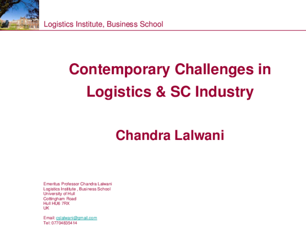 (PDF) Complexity in Logistics & SCM
