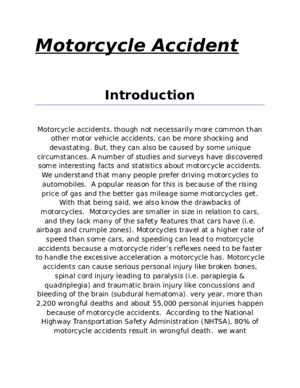 (DOC) Motorcycle Accident