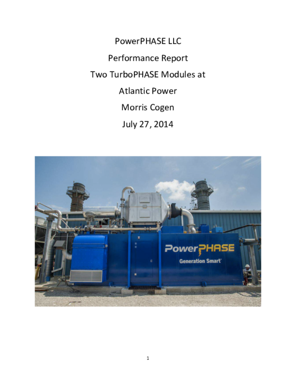 (PDF) PowerPHASE LLC Performance Report Two TurboPHASE Modules at ...