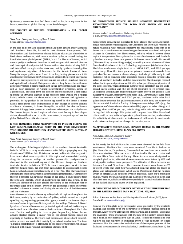 (PDF) Is the transition from aggradation to incision during the last ...
