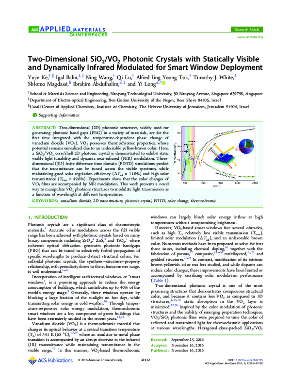 (PDF) Two-Dimensional SiO 2 /VO 2 Photonic Crystals with Statically Visible and Dynamically ...