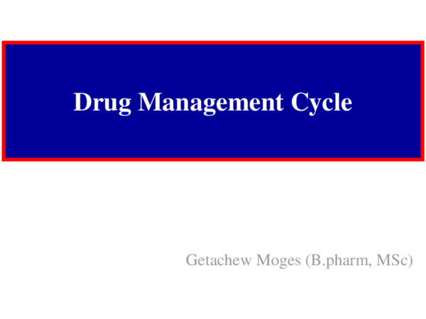 (PDF) Drug Management Cycle