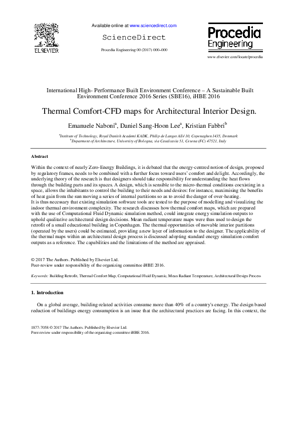 (PDF) Thermal Comfort-CFD maps for Architectural Interior Design
