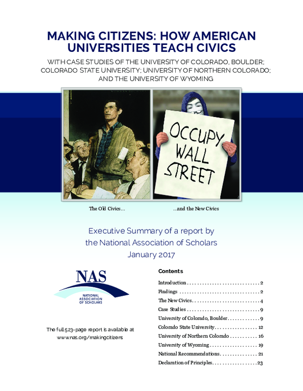 (PDF) Making Citizens: How American Universities Teach Civics ...