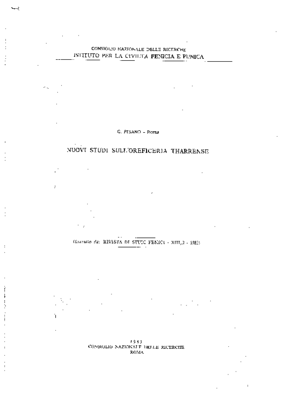 (PDF) Pisano G. 1985, Nuovi studi sull'oreficeria tharrense: Rivista di ...
