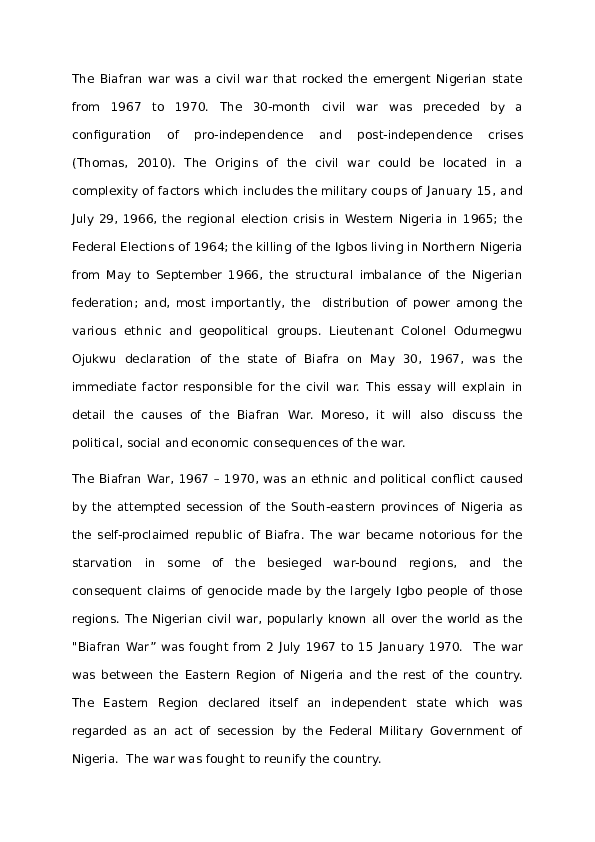 (DOC) The Nigerian Civil War