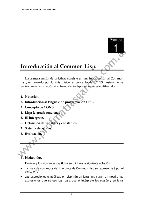 (PDF) Introducción al Common Lisp
