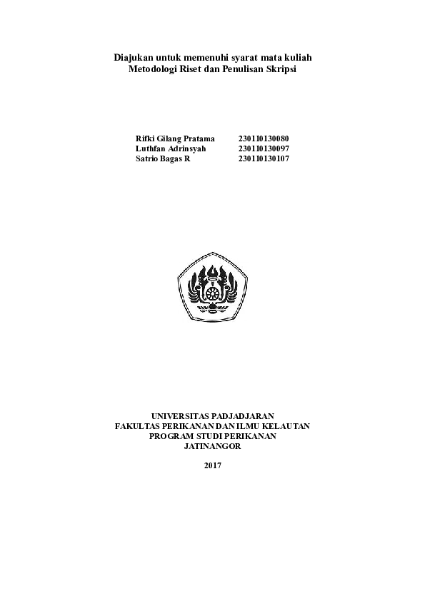 (DOC) Diajukan untuk memenuhi syarat mata kuliah Metodologi Riset dan ...