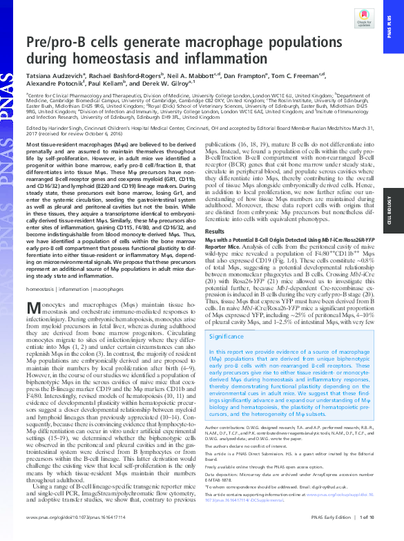 (PDF) Pre/pro-B cells generate macrophage populations during ...