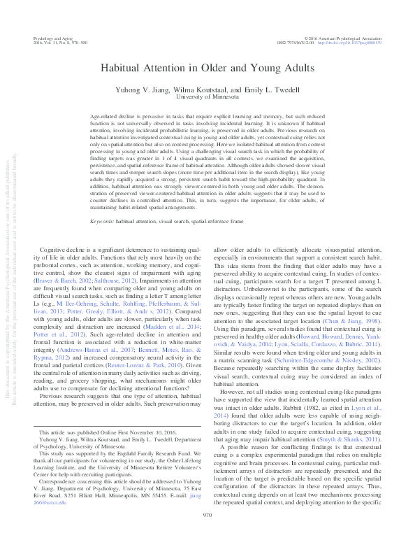 (PDF) Habitual Attention in Older and Young Adults
