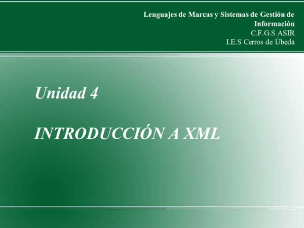 (PDF) Unidad 4 INTRODUCCIÓN A XML