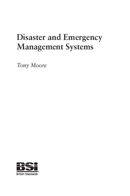 (PDF) Disaster and Emergency Management Systems