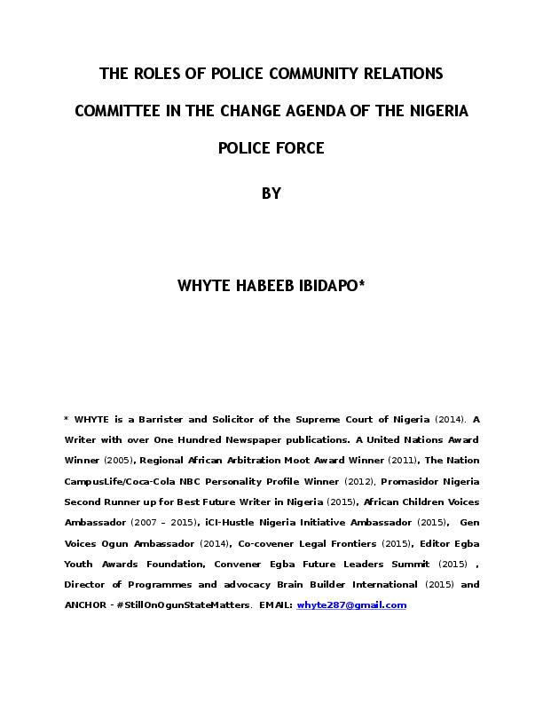 (DOC) THE ROLES OF POLICE COMMUNITY RELATIONS COMMITTEE IN THE CHANGE ...