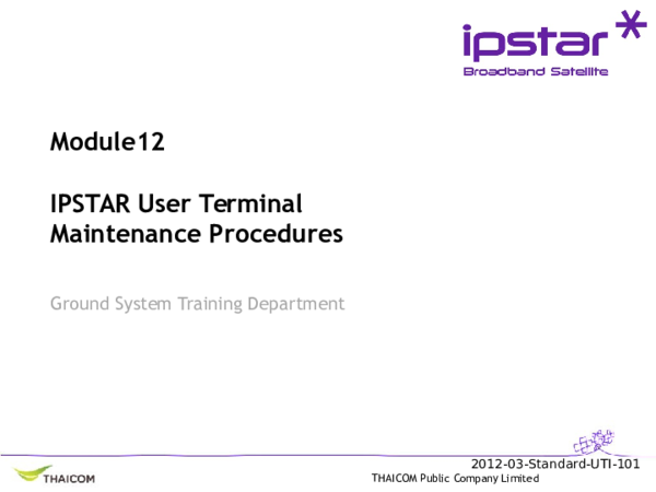 (PPT) IPSTAR UT Maintenance Procedures