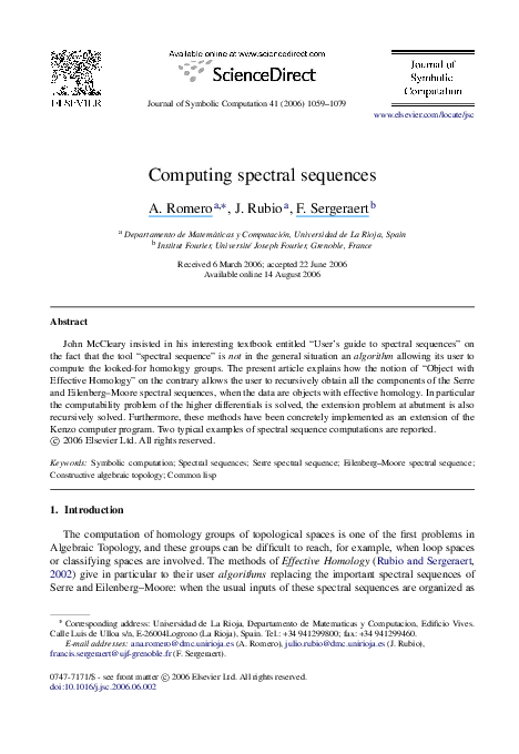 (PDF) Computing spectral sequences