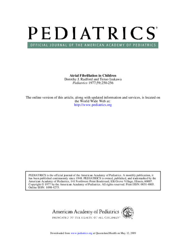 (PDF) Atrial fibrillation in children