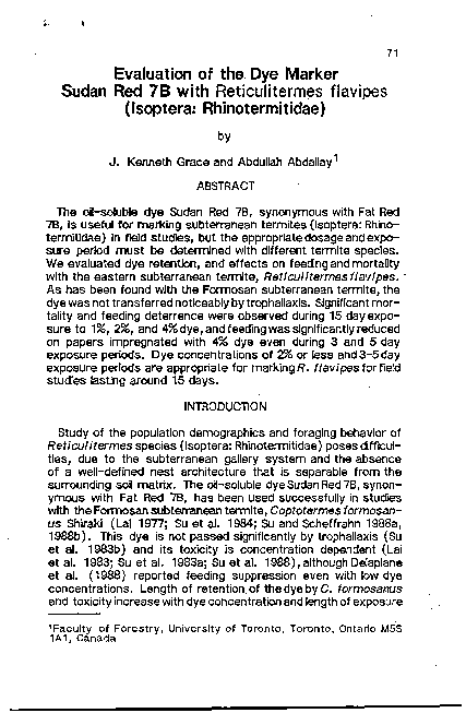 (PDF) Evaluation of the Dye Marker Sudan Red 78 with Reticulitermes ...
