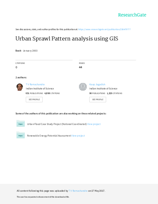 (PDF) Urban Sprawl Pattern analysis using GIS