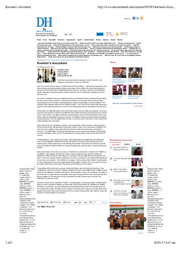 (PDF) Kashmir's discontent: A Review of Scattered Souls by Shahnaz Bashir