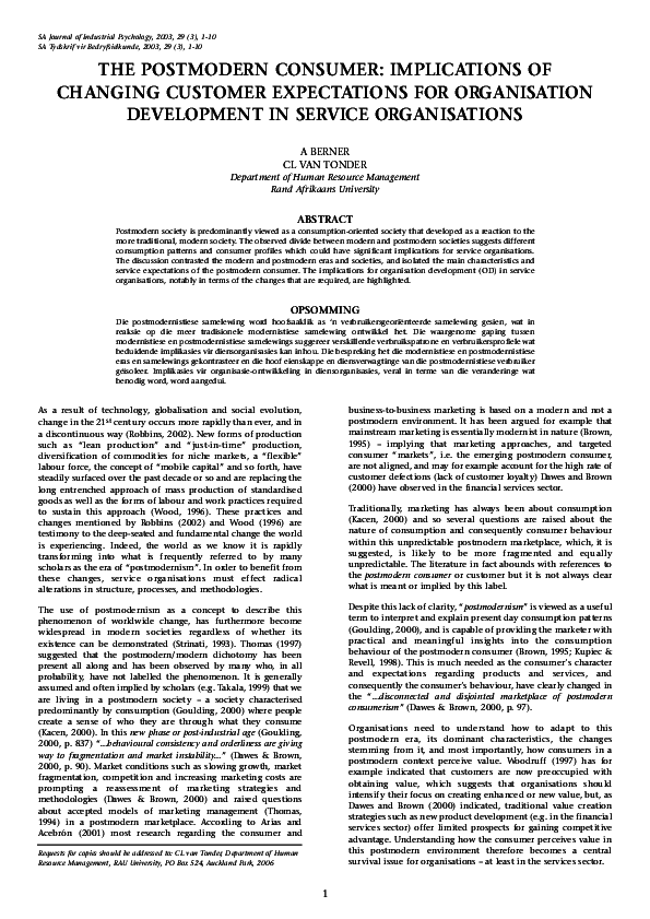 (PDF) Postmodern Consumer