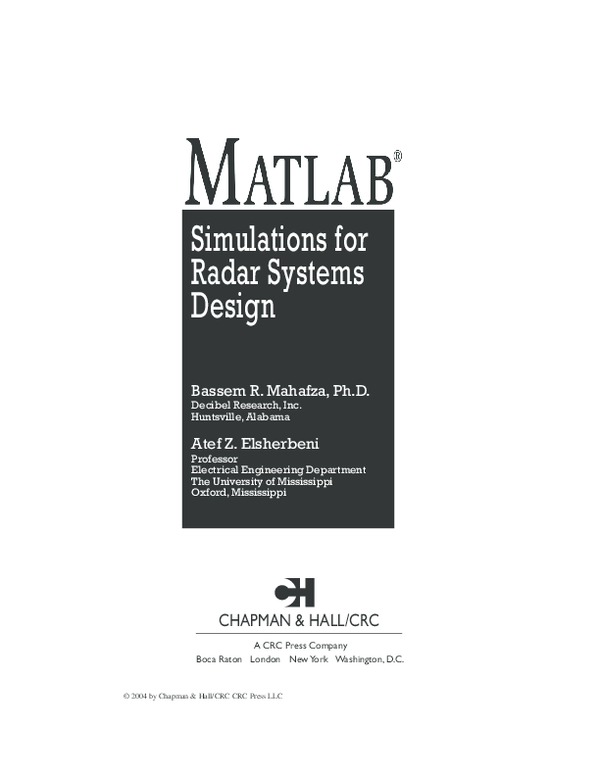 Pdf Matlab For Radar