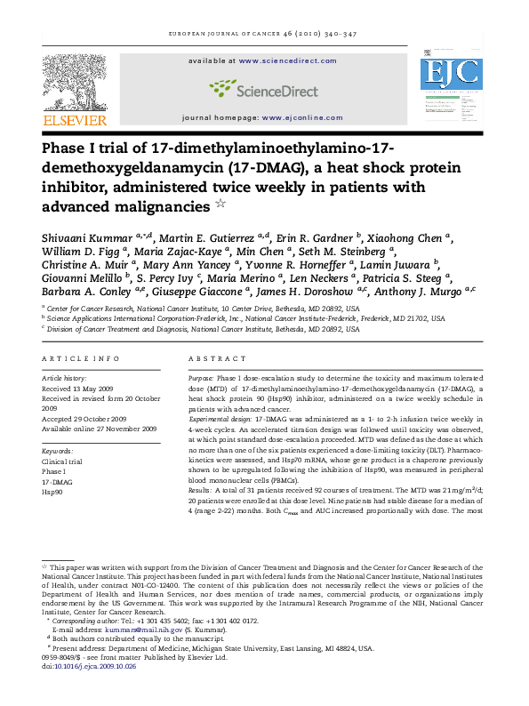 (PDF) Phase I trial of 17-dimethylaminoethylamino-17 ...