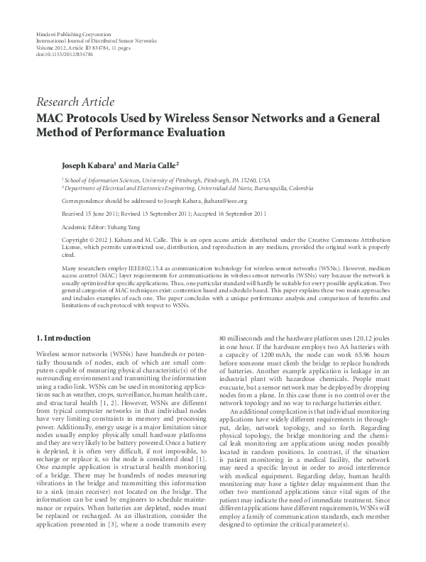 Pdf Mac Protocols Used By Wireless Sensor Networks And A General