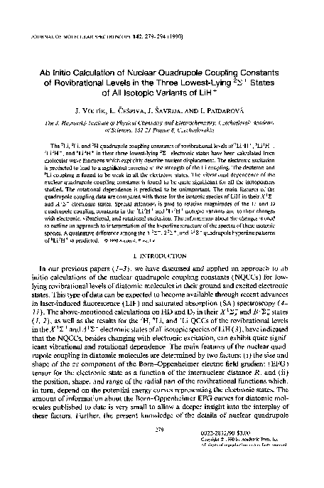 Pdf Ab Initio Calculation Of Nuclear Quadrupole Coupling Constants Of