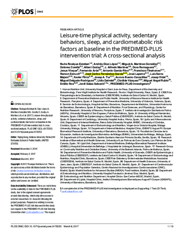 (PDF) Leisure-time physical activity, sedentary behaviors, sleep, and cardiometabolic risk ...