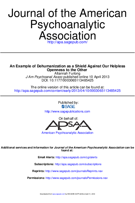 (PDF) An Example of Dehumanization as a Shield Against Our Helpless ...