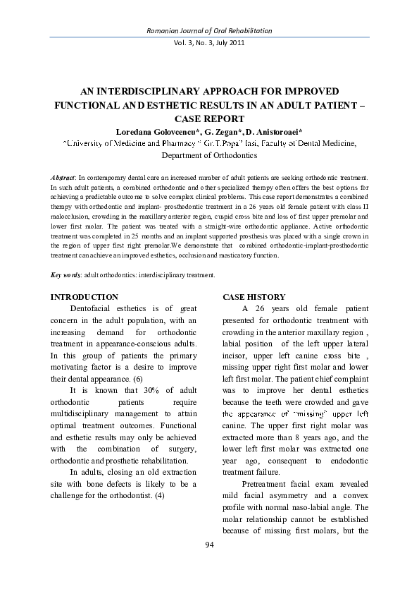 (PDF) AN INTERDISCIPLINARY APPROACH FOR IMPROVED FUNCTIONAL AND ...