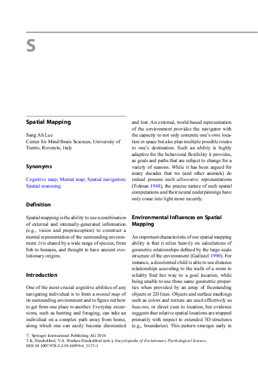 (PDF) Spatial Mapping