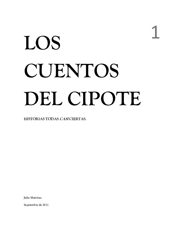 (PDF) LOS CUENTOS DEL CIPOTE HISTORIAS TODAS CASI CIERTAS