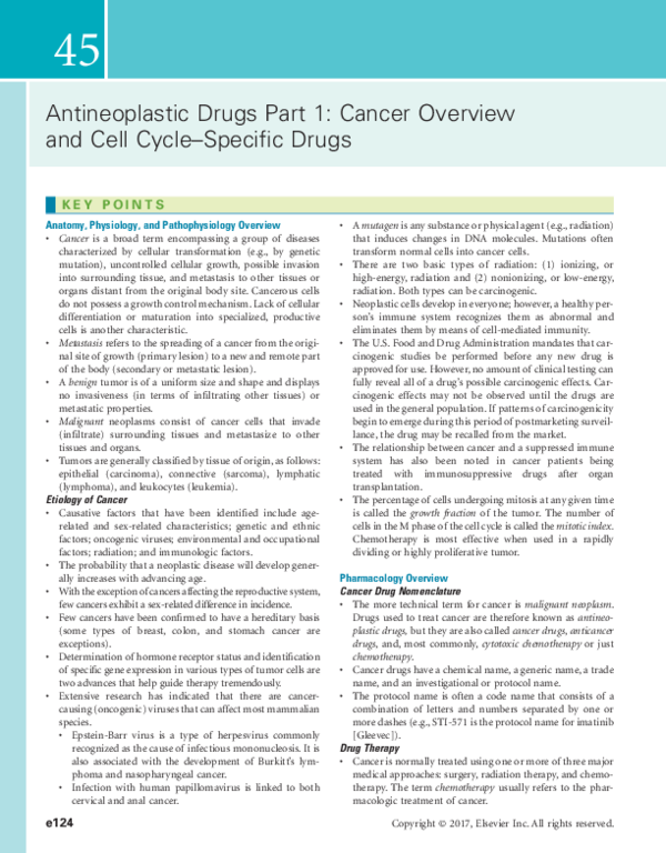 (PDF) Antineoplastic Drugs Part 1: Cancer Overview and Cell Cycle ...