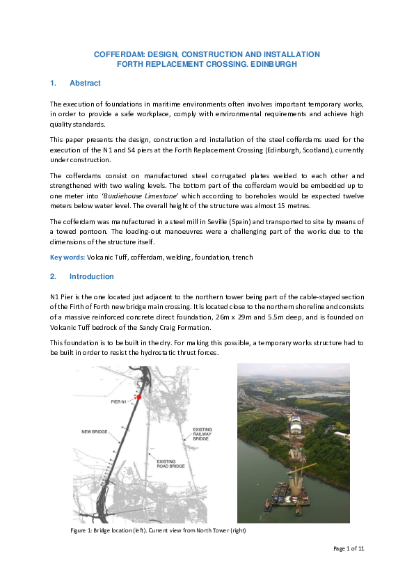 (PDF) COFFERDAM: DESIGN, CONSTRUCTION AND INSTALLATION FORTH ...