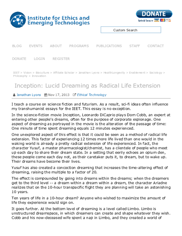 (PDF) Inception: Lucid Dreaming as Radical Life Extension.pdf