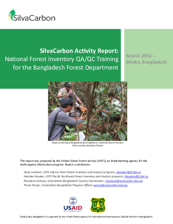 (PDF) SilvaCarbon Activity Report: National Forest Inventory QA/QC ...