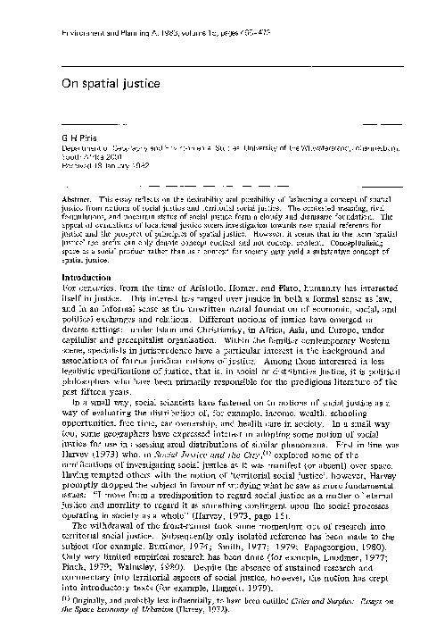 (PDF) On spatial justice