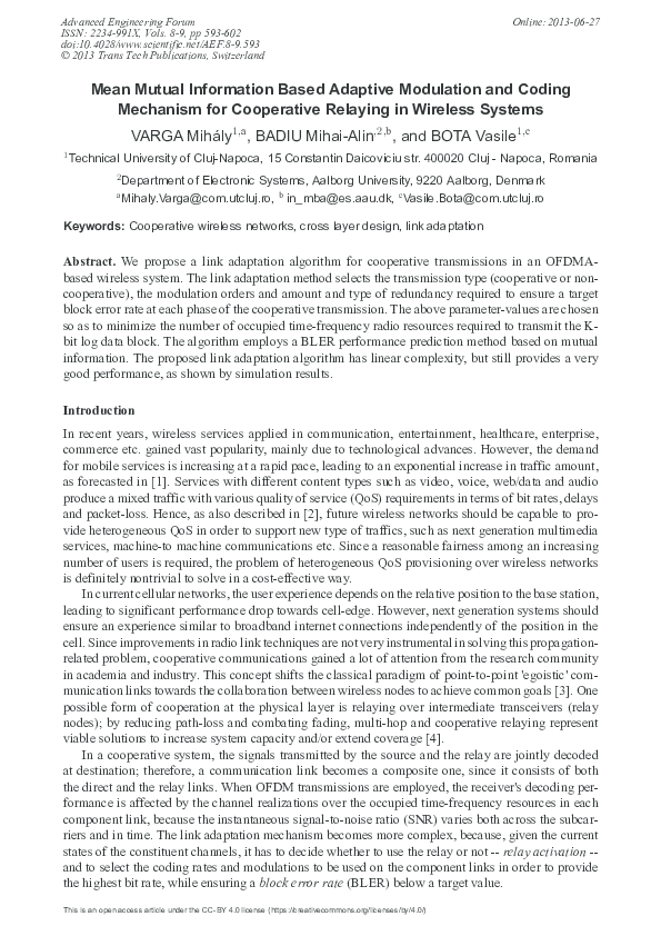 Pdf Mean Mutual Information Based Adaptive Modulation And Coding