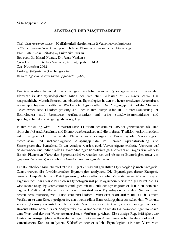 (PDF) Abstract der Masterarbeit (in German)