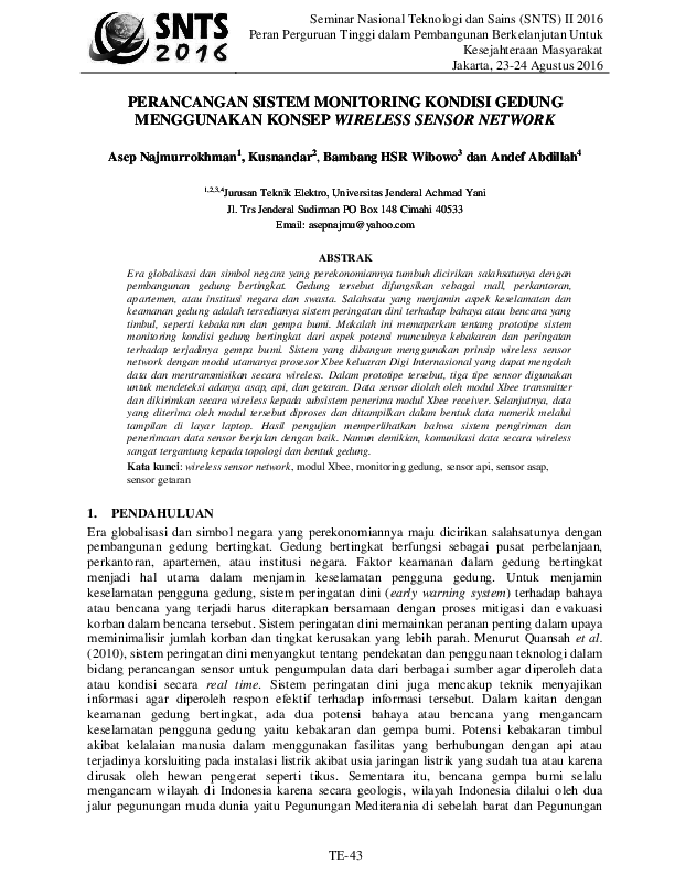(PDF) PERANCANGAN SISTEM MONITORING KONDISI GEDUNG MENGGUNAKAN KONSEP ...