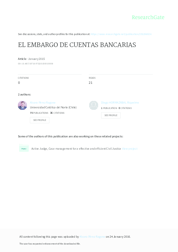 (PDF) EL EMBARGO DE CUENTAS BANCARIAS