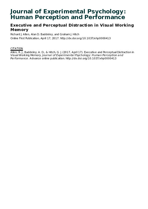 (PDF) Executive and Perceptual Distraction in Visual Working Memory