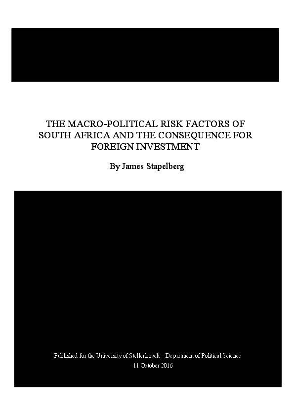(PDF) The Macro-Political Risk Factors of South Africa and the ...