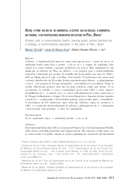 (PDF) [Primary care in environmental health: training public school ...