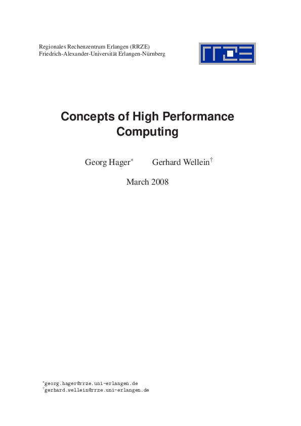 (PDF) Concepts of High Performance Computing
