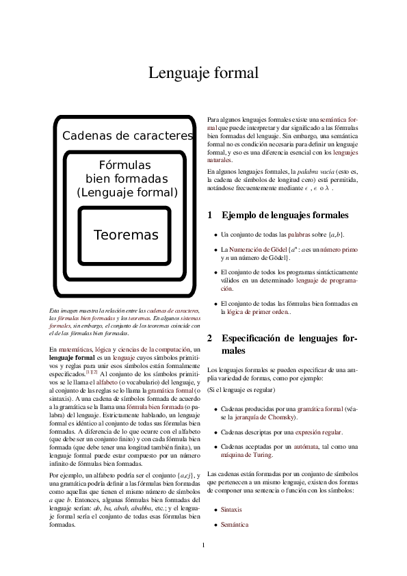 (PDF) Lenguaje formal