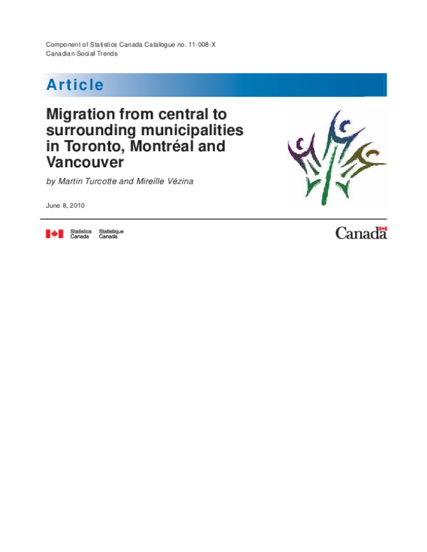 (PDF) Migration from central to surrounding municipalities in Toronto ...
