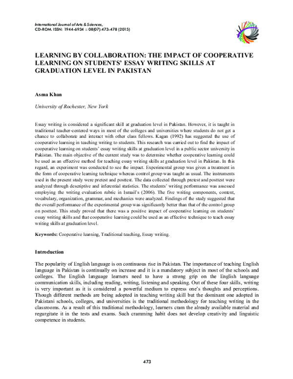 (PDF) LEARNING BY COLLABORATION: THE IMPACT OF COOPERATIVE LEARNING ON ...