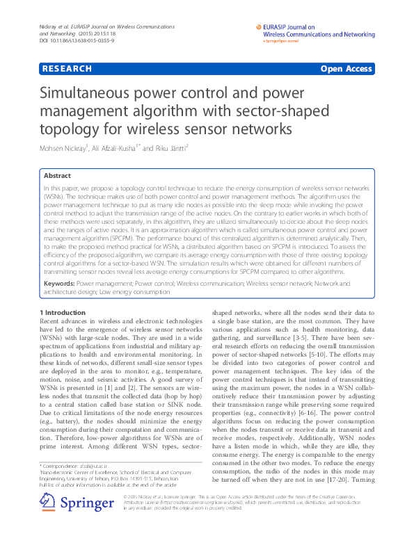 (PDF) Simultaneous power control and power management algorithm with ...